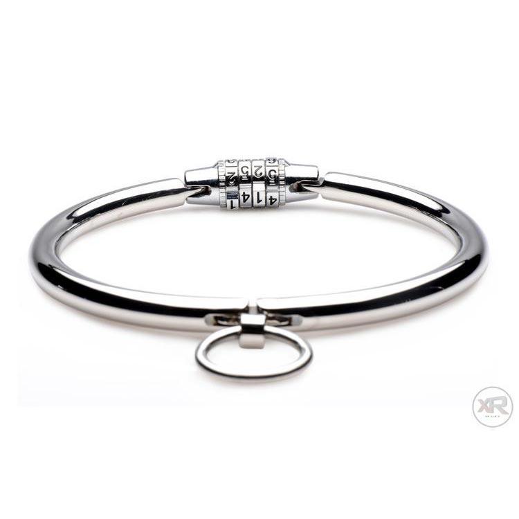 Stainless Steel Combination Lock Slave Collar - Store.Adam4Adam.com